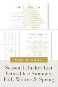 Seasonal Bucket List Printables: Summer, Fall, Winter & Spring