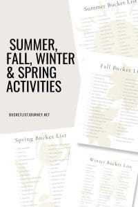 Seasonal Bucket List Printables: Summer, Fall, Winter & Spring