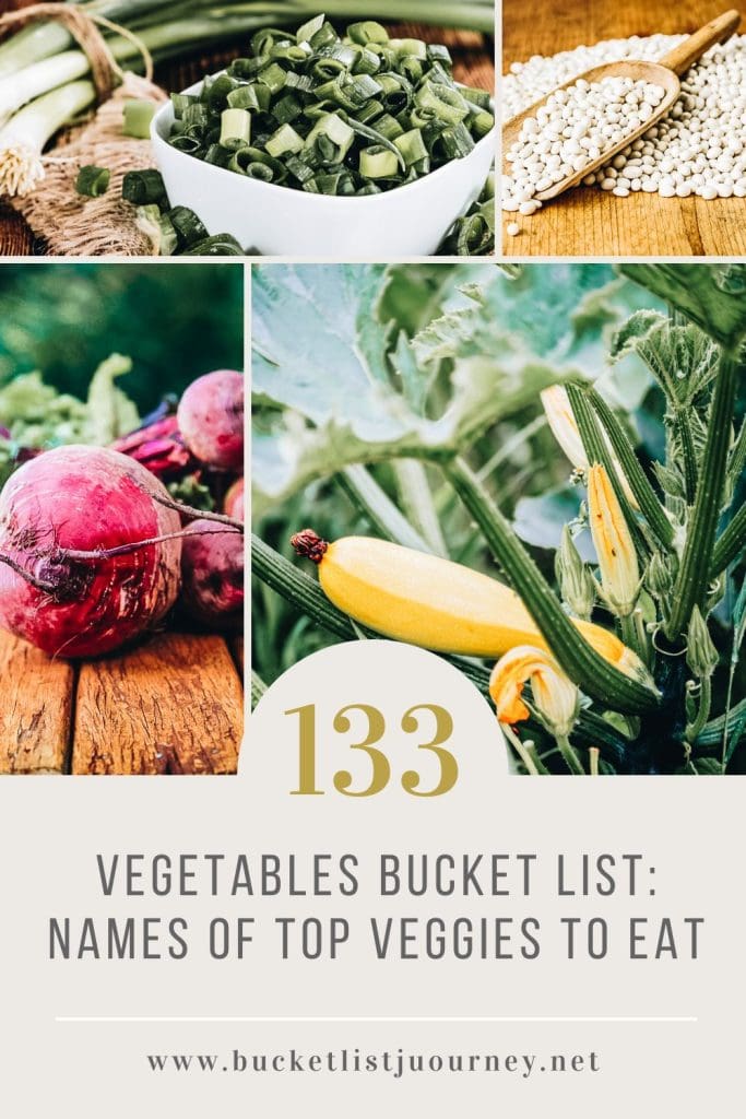 Vegetables Bucket List: 133 Names of Top Veggies to Eat