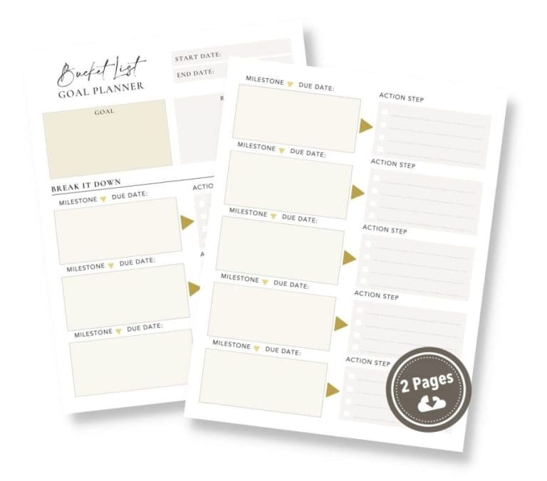 15-Page Bucket List Planner Bundle & Templates (Printable)