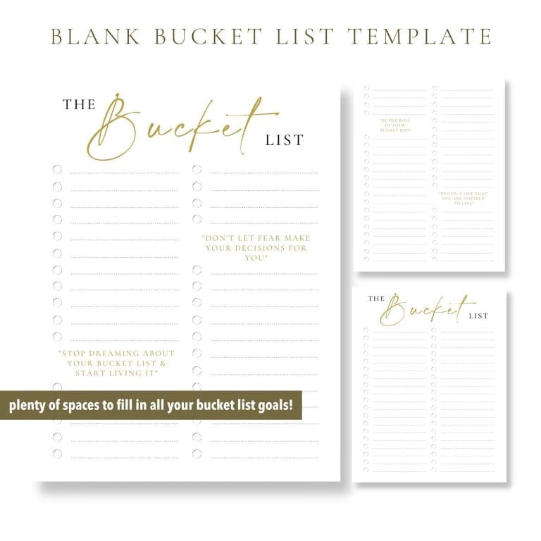 15-Page Bucket List Planner Bundle & Templates (Printable)