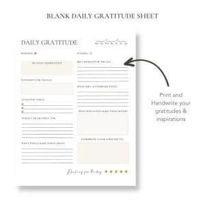 Printable Daily & Weekly Gratitude Journal Worksheet