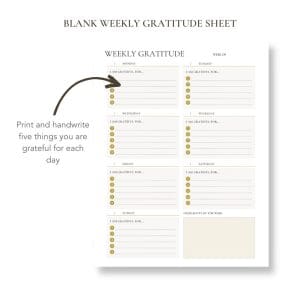 Printable Daily & Weekly Gratitude Journal Worksheet