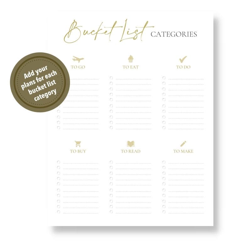 15-Page Bucket List Planner Bundle & Templates (Printable)