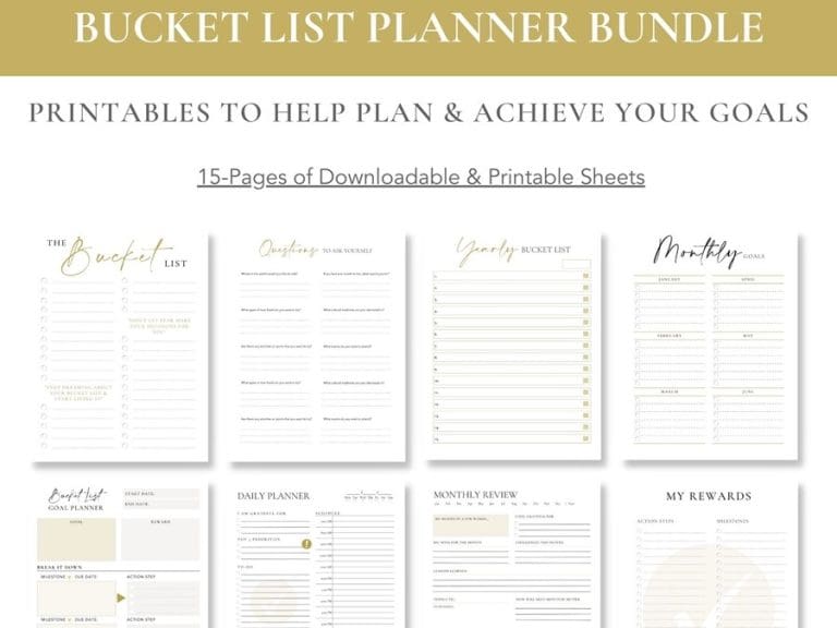 20+ Printable Bucket List Templates You Need for All Life's Goals
