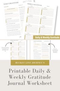 Printable Daily & Weekly Gratitude Journal Worksheet