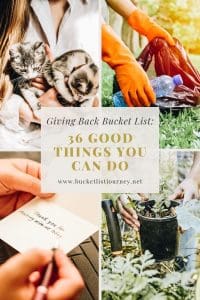 Giving Back Bucket List: 36 Good Things You Can Do