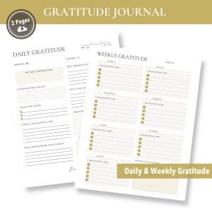 Printable Daily & Weekly Gratitude Journal Worksheet